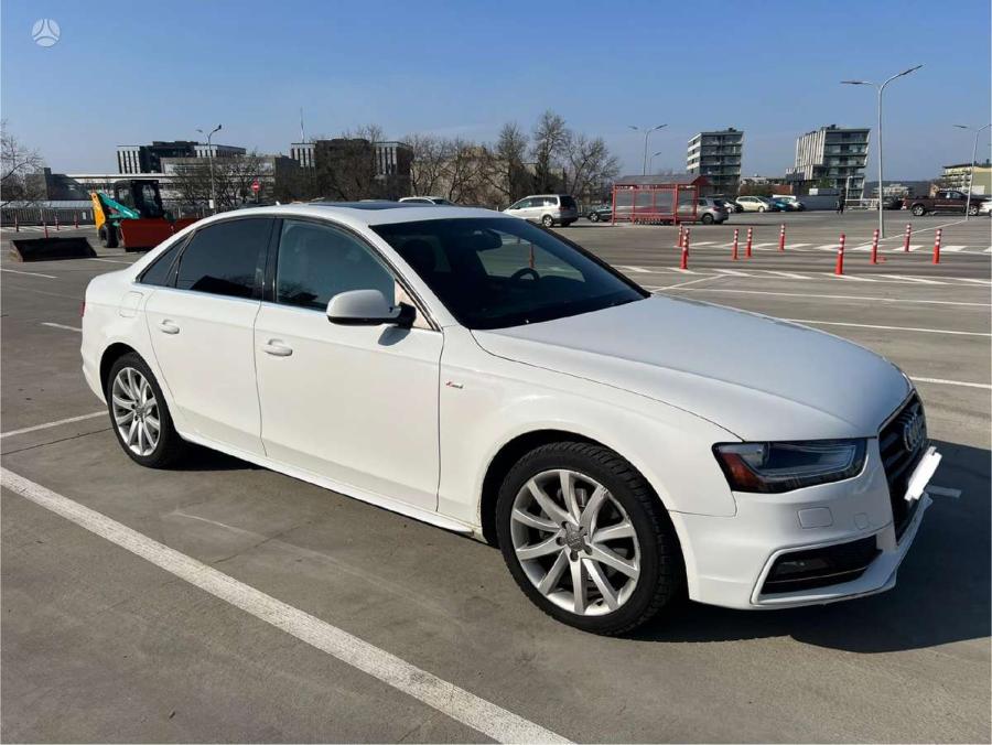 White Audi A4 2014 in Vilnius, with an engine capacity of 1.98 L and mileage of 141 thousand km for 7800 €, photo 1 on AUTOMOTO.COM.LV
