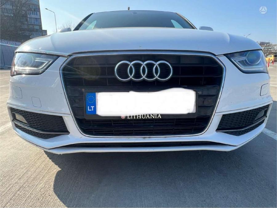 White Audi A4 2014 in Vilnius, with an engine capacity of 1.98 L and mileage of 141 thousand km for 7800 €, photo 6 on AUTOMOTO.COM.LV