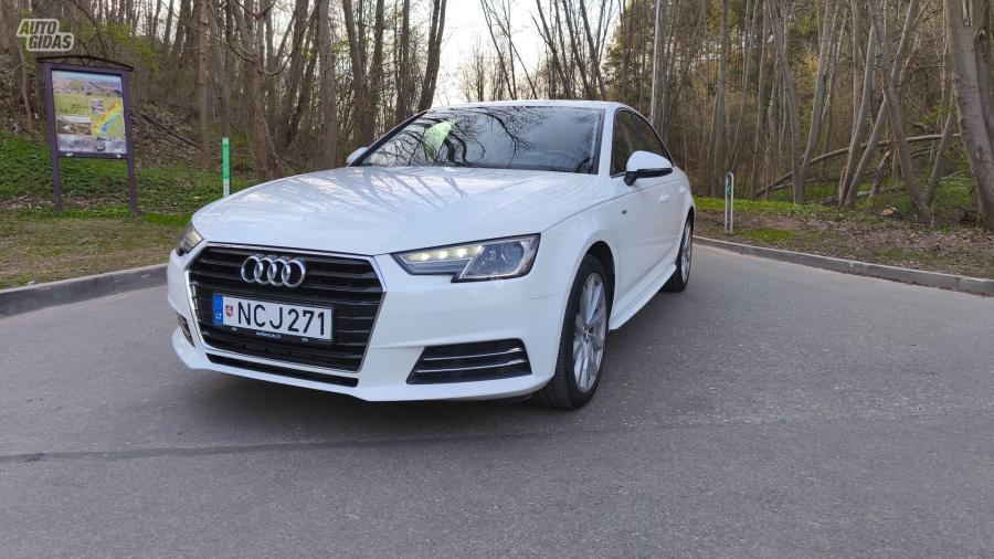 White Audi A4 2017 in Vilnius, with an engine capacity of 2.00 L and mileage of 160 thousand km for 14400 €, photo 4 on AUTOMOTO.COM.LV