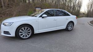 White Audi A4 2017 in Vilnius, with an engine capacity of 2.00 L and mileage of 160 thousand km for 14400 €, photo 5 on AUTOMOTO.COM.LV