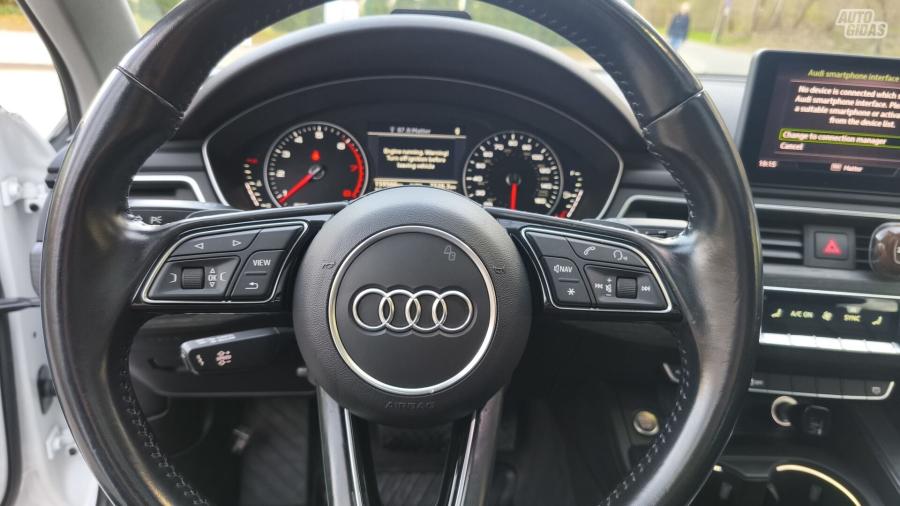 White Audi A4 2017 in Vilnius, with an engine capacity of 2.00 L and mileage of 160 thousand km for 14400 €, photo 15 on AUTOMOTO.COM.LV