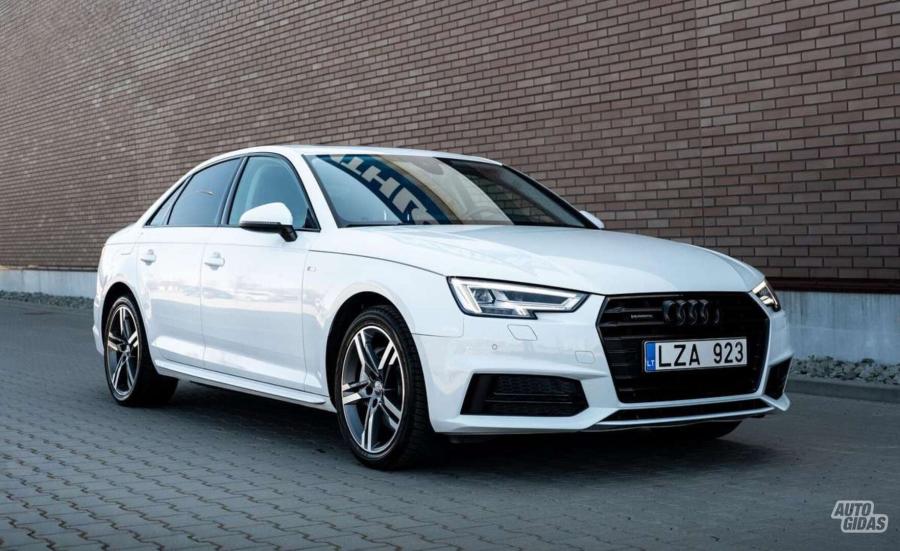 White Audi A4 2018 in Klaipeda, with an engine capacity of 2.00 L and mileage of 98 thousand km for 16998 €, photo 5 on AUTOMOTO.COM.LV