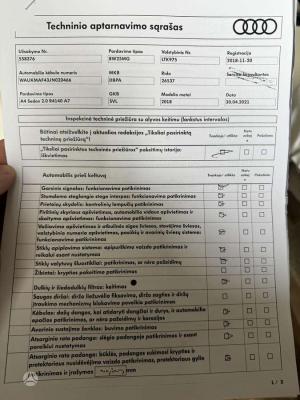 Белый Ауди А4 2018 в Вильнюс, объемом двигателя 1.98 л и пробегом 90 тыс. км за 13350 €, фото 29 на AUTOMOTO.COM.LV