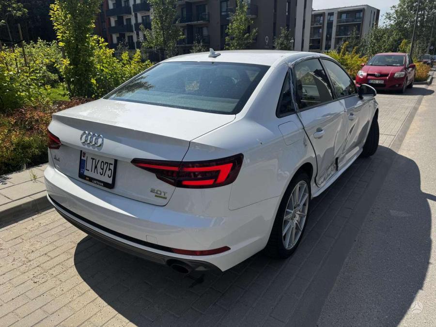 White Audi A4 2018 in Vilnius, with an engine capacity of 1.98 L and mileage of 90 thousand km for 11450 €, photo 6 on AUTOMOTO.COM.LV
