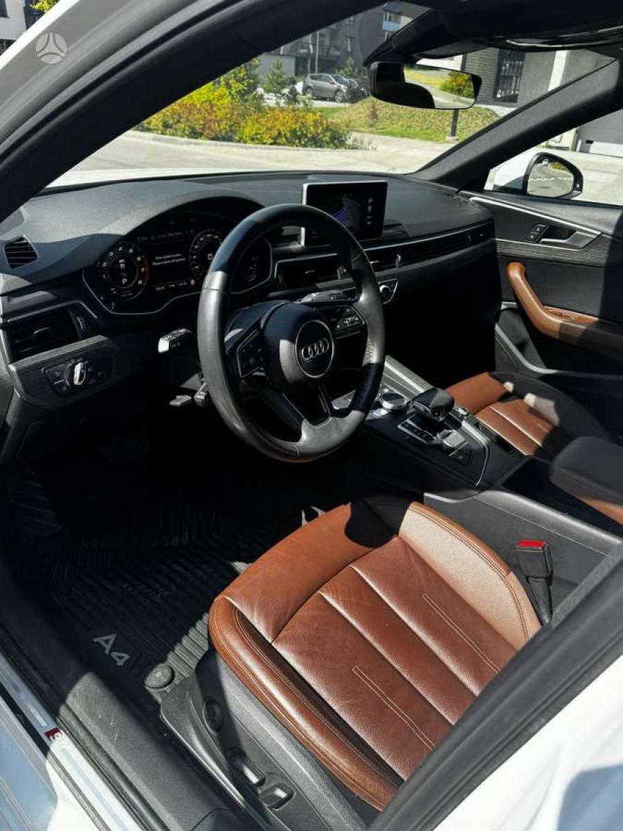 White Audi A4 2018 in Vilnius, with an engine capacity of 1.98 L and mileage of 90 thousand km for 11450 €, photo 14 on AUTOMOTO.COM.LV