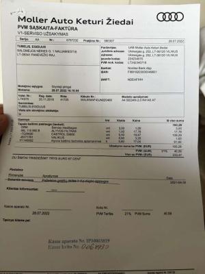 White Audi A4 2018 in Vilnius, with an engine capacity of 1.98 L and mileage of 90 thousand km for 11450 €, photo 32 on AUTOMOTO.COM.LV
