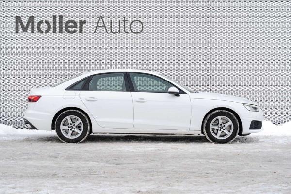 White Audi A4 2024 in Marupe, with an engine capacity of 2.00 L and mileage of 14 thousand km for 32900 €, photo 5 on AUTOMOTO.COM.LV