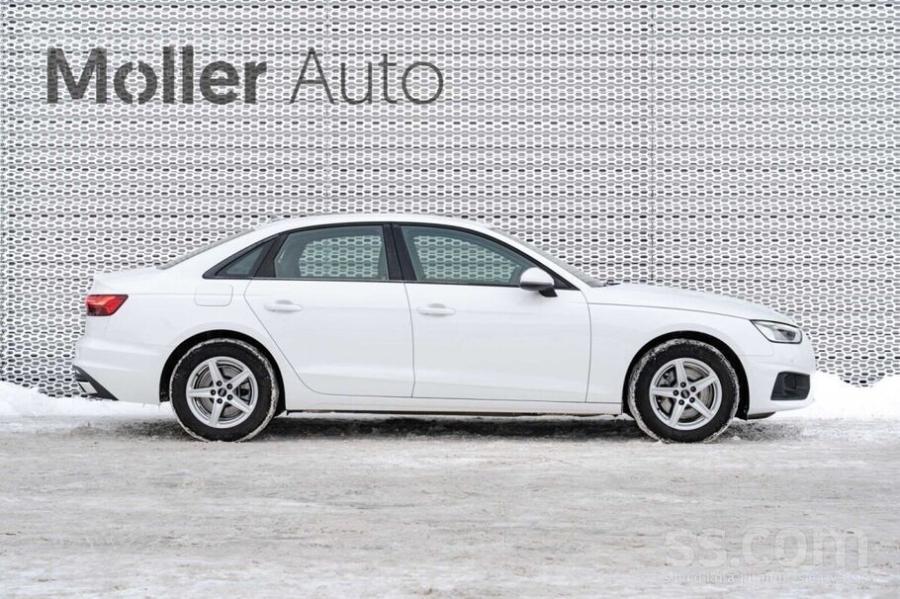 White Audi A4 2024 in Riga, with an engine capacity of 2.00 L and mileage of 14 thousand km for 32900 €, photo 5 on AUTOMOTO.COM.LV