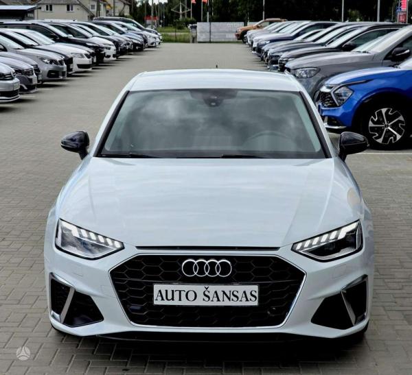 White Audi A4 2024 in Taurage, with an engine capacity of 2.00 L and mileage of 50 thousand km for 20800 €, photo 4 on AUTOMOTO.COM.LV