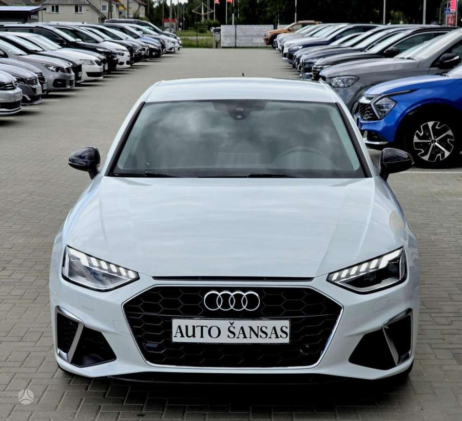 White Audi A4 2024 in Taurage, with an engine capacity of 2.00 L and mileage of 50 thousand km for 20800 €, photo 5 on AUTOMOTO.COM.LV