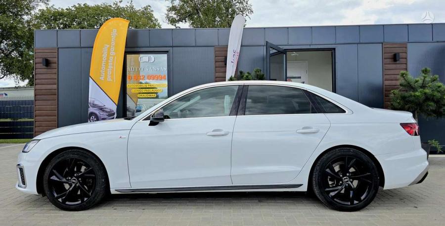 White Audi A4 2024 in Taurage, with an engine capacity of 2.00 L and mileage of 50 thousand km for 20800 €, photo 6 on AUTOMOTO.COM.LV