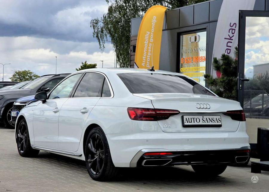 White Audi A4 2024 in Taurage, with an engine capacity of 2.00 L and mileage of 50 thousand km for 20800 €, photo 8 on AUTOMOTO.COM.LV