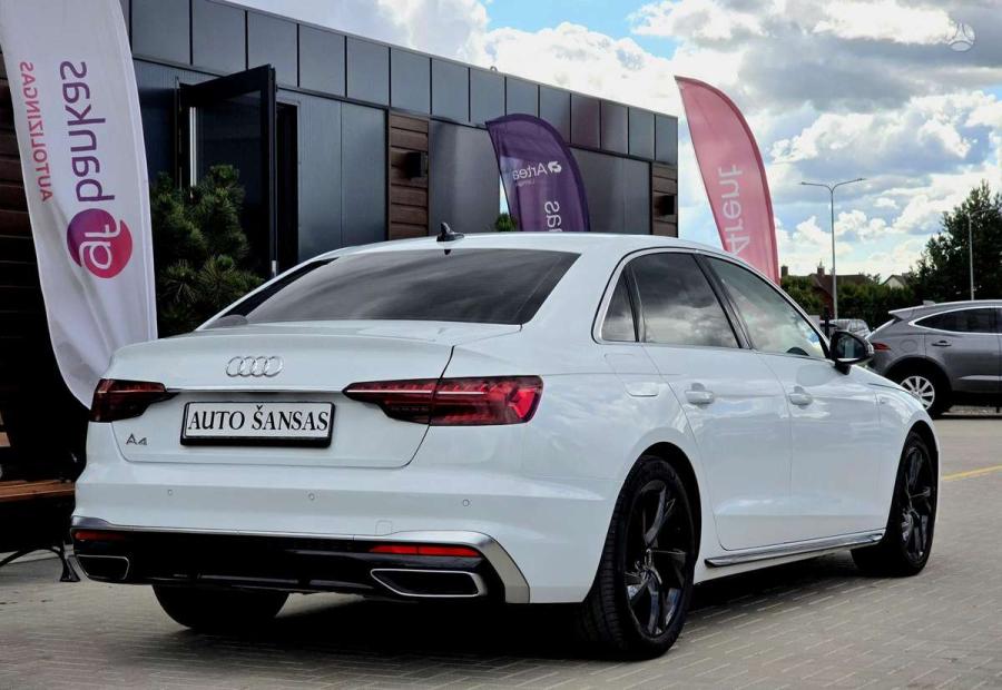 White Audi A4 2024 in Taurage, with an engine capacity of 2.00 L and mileage of 50 thousand km for 20800 €, photo 9 on AUTOMOTO.COM.LV
