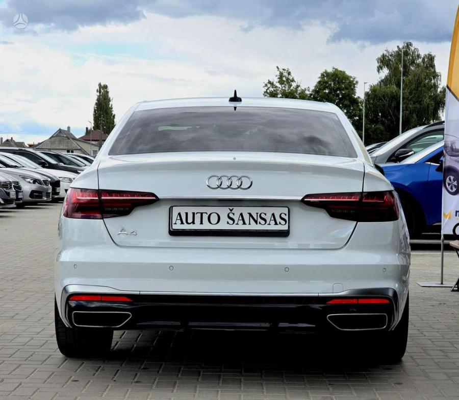 White Audi A4 2024 in Taurage, with an engine capacity of 2.00 L and mileage of 50 thousand km for 20800 €, photo 10 on AUTOMOTO.COM.LV