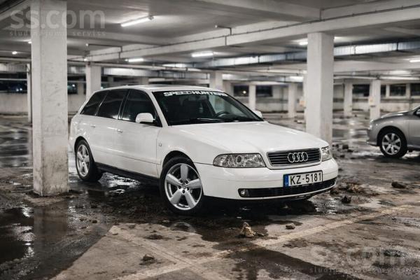 White Audi A4 2001 in Saldus, with an engine capacity of 1.90 L and mileage of 256 thousand km for 1950 €, photo 1 on AUTOMOTO.COM.LV