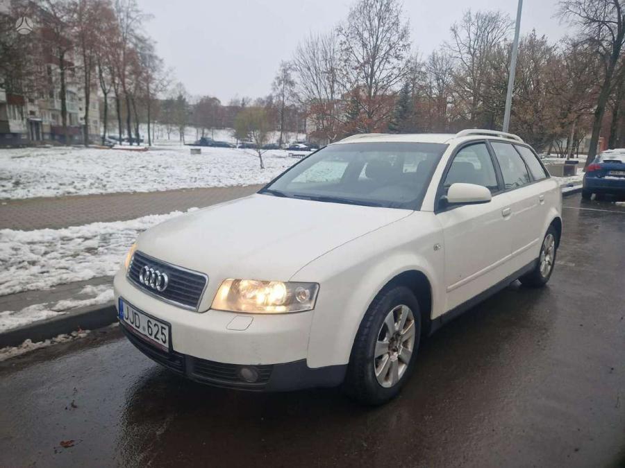 White Audi A4 2003 in Radviliskis, with an engine capacity of 1.89 L and mileage of 415 thousand km for 1250 €, photo 1 on AUTOMOTO.COM.LV