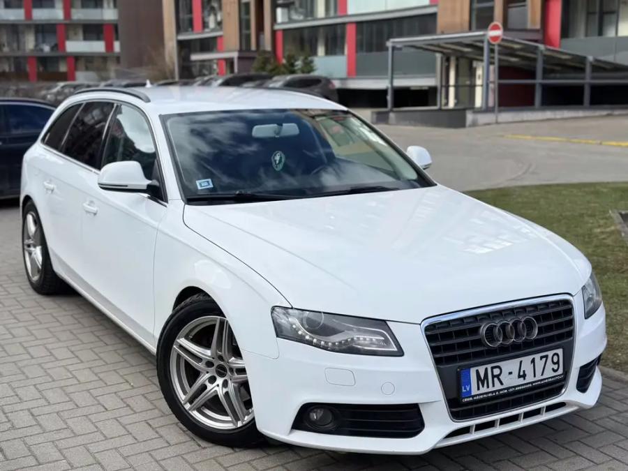 White Audi A4 2008 in Riga, with an engine capacity of 2.00 L and mileage of 330 thousand km for 4990 €, photo 1 on AUTOMOTO.COM.LV