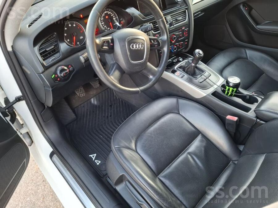 White Audi A4 2008 in Bauska, with an engine capacity of 2.00 L and mileage of 324 thousand km for 4800 €, photo 10 on AUTOMOTO.COM.LV