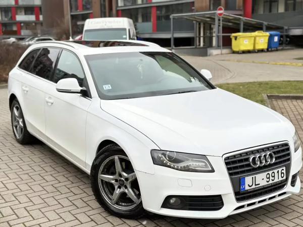 White Audi A4 2009 in Riga, with an engine capacity of 2.00 L and mileage of 380 thousand km for 3990 €, photo 1 on AUTOMOTO.COM.LV
