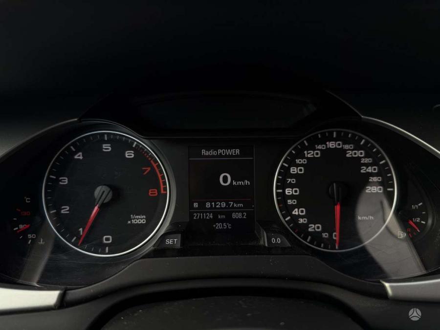 White Audi A4 2010 in Vilnius, with an engine capacity of 1.98 L and mileage of 271 thousand km for 5999 €, photo 20 on AUTOMOTO.COM.LV