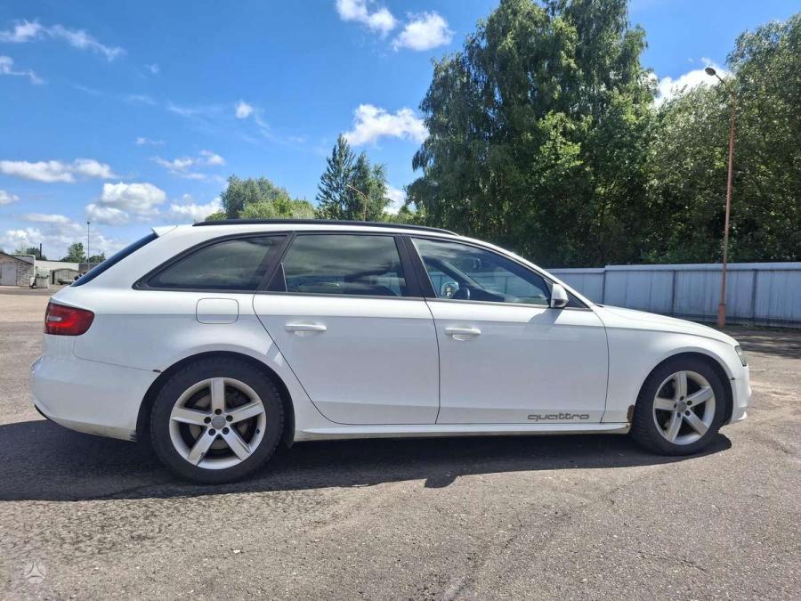 White Audi A4 2012 in Kedainiai, with an engine capacity of 1.97 L and mileage of 225 thousand km for 6200 €, photo 6 on AUTOMOTO.COM.LV