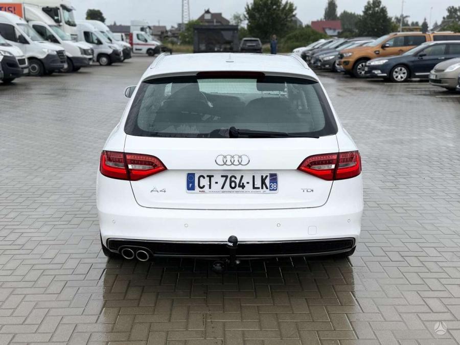 White Audi A4 2013 in Taurage, with an engine capacity of 1.97 L and mileage of 290 thousand km for 6950 €, photo 6 on AUTOMOTO.COM.LV
