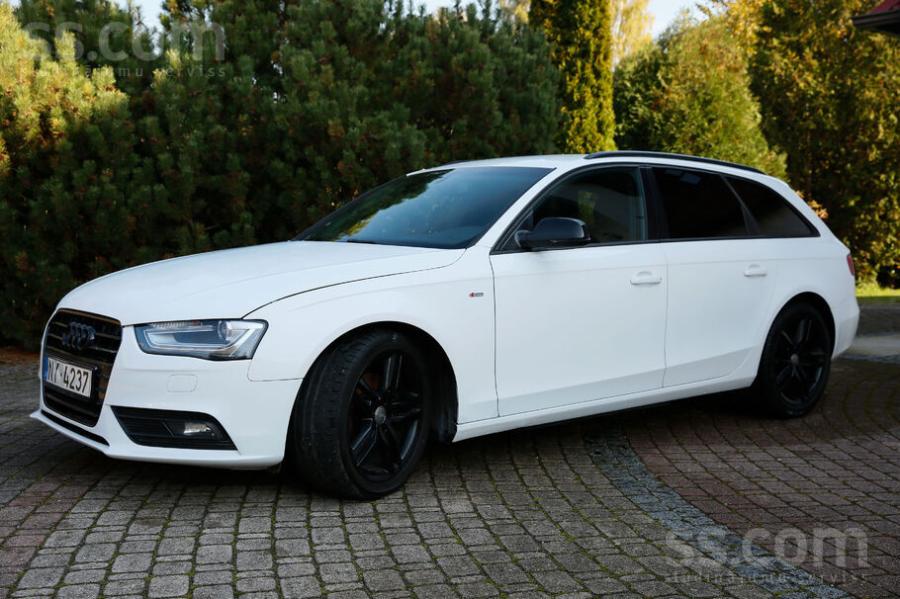 White Audi A4 2013 in Riga, with an engine capacity of 2.00 L and mileage of 347 thousand km for 7850 €, photo 1 on AUTOMOTO.COM.LV