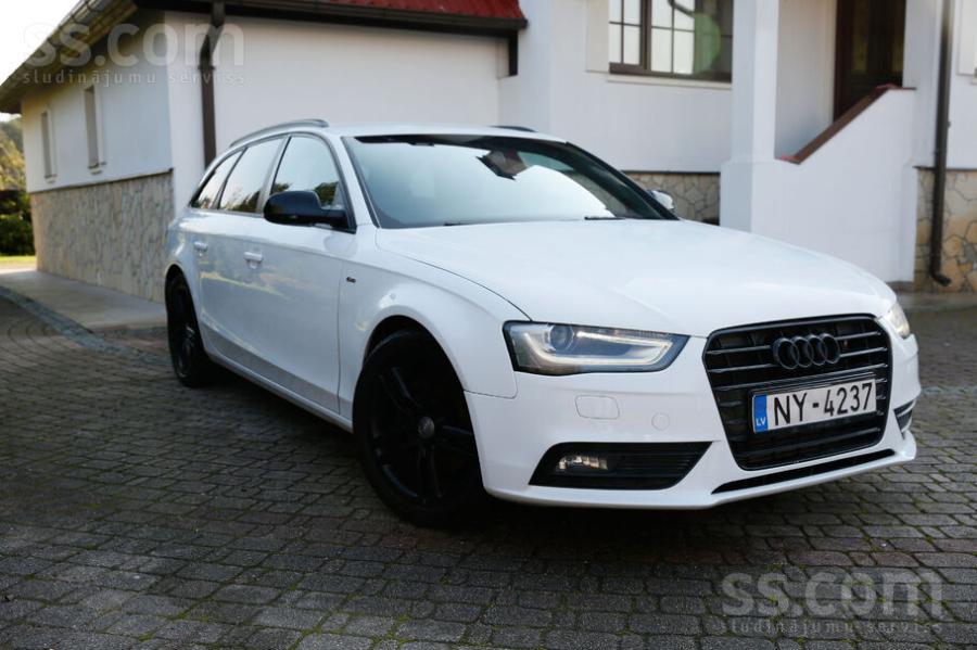 White Audi A4 2013 in Riga, with an engine capacity of 2.00 L and mileage of 347 thousand km for 7850 €, photo 5 on AUTOMOTO.COM.LV