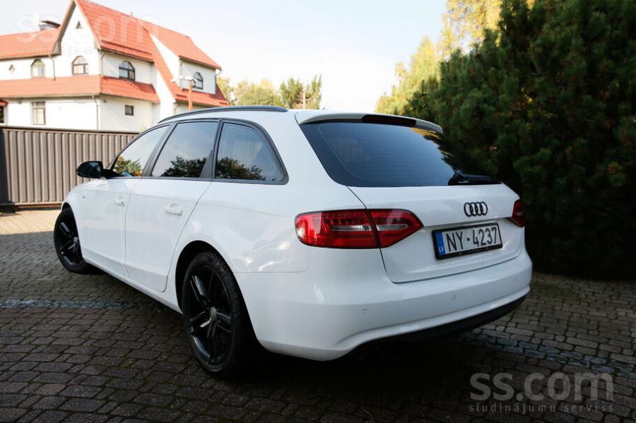 White Audi A4 2013 in Riga, with an engine capacity of 2.00 L and mileage of 347 thousand km for 7850 €, photo 6 on AUTOMOTO.COM.LV