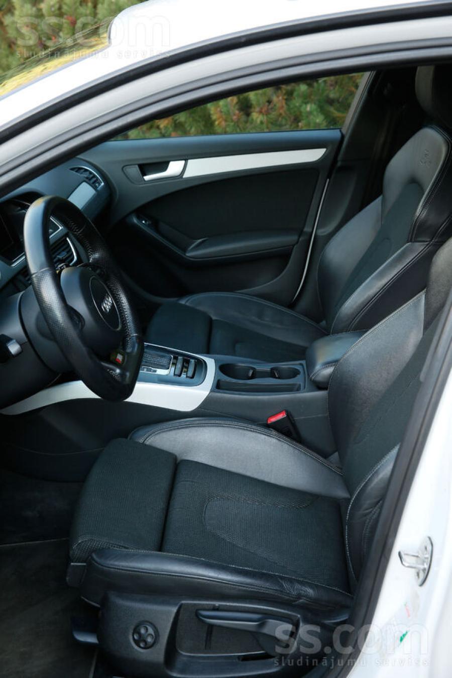 White Audi A4 2013 in Riga, with an engine capacity of 2.00 L and mileage of 347 thousand km for 7850 €, photo 11 on AUTOMOTO.COM.LV
