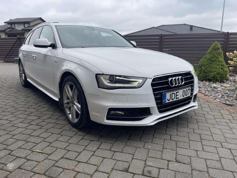 White Audi A4 2014 in Jonava, with an engine capacity of 1.97 L and mileage of 473 thousand km for 8249 €, photo 4 on AUTOMOTO.COM.LV