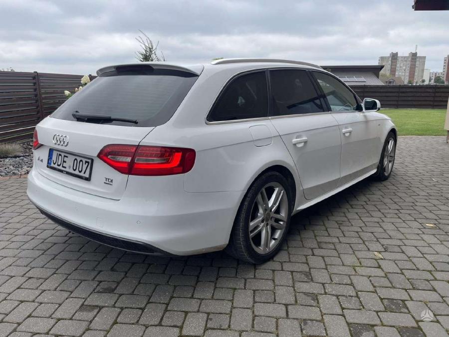 White Audi A4 2014 in Jonava, with an engine capacity of 1.97 L and mileage of 473 thousand km for 8249 €, photo 6 on AUTOMOTO.COM.LV
