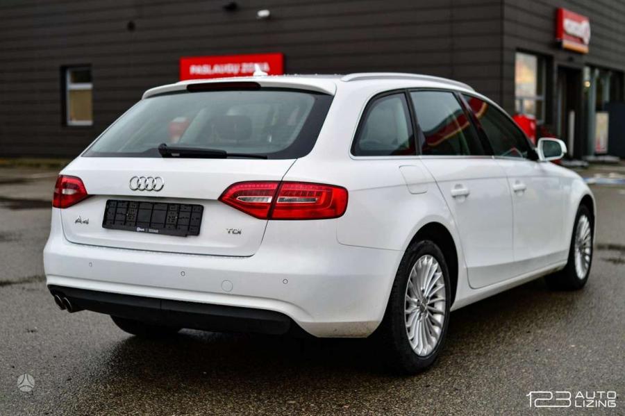 White Audi A4 2014 in Kretinga, with an engine capacity of 2.00 L and mileage of 212 thousand km for 7750 €, photo 5 on AUTOMOTO.COM.LV