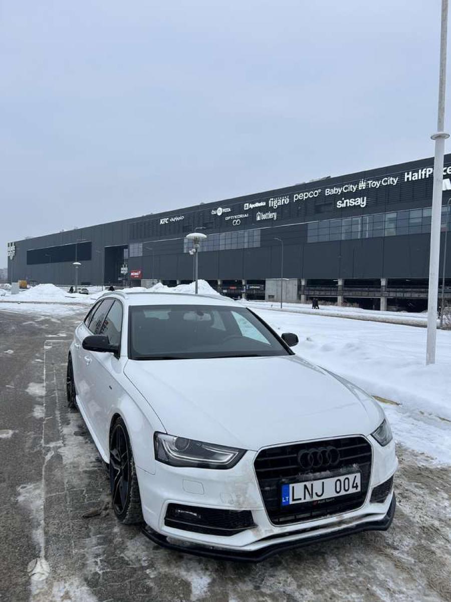 White Audi A4 2014 in Vilnius, with an engine capacity of 1.97 L and mileage of 270 thousand km for 9700 €, photo 4 on AUTOMOTO.COM.LV