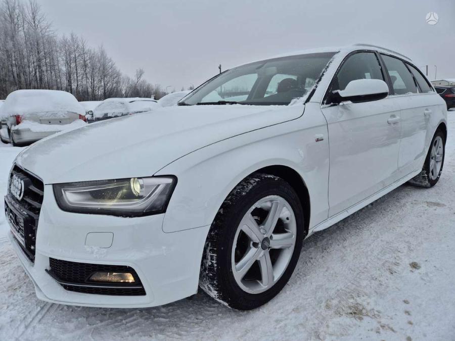 White Audi A4 2014 in Utena, with an engine capacity of 1.97 L and mileage of 268 thousand km for 8250 €, photo 1 on AUTOMOTO.COM.LV