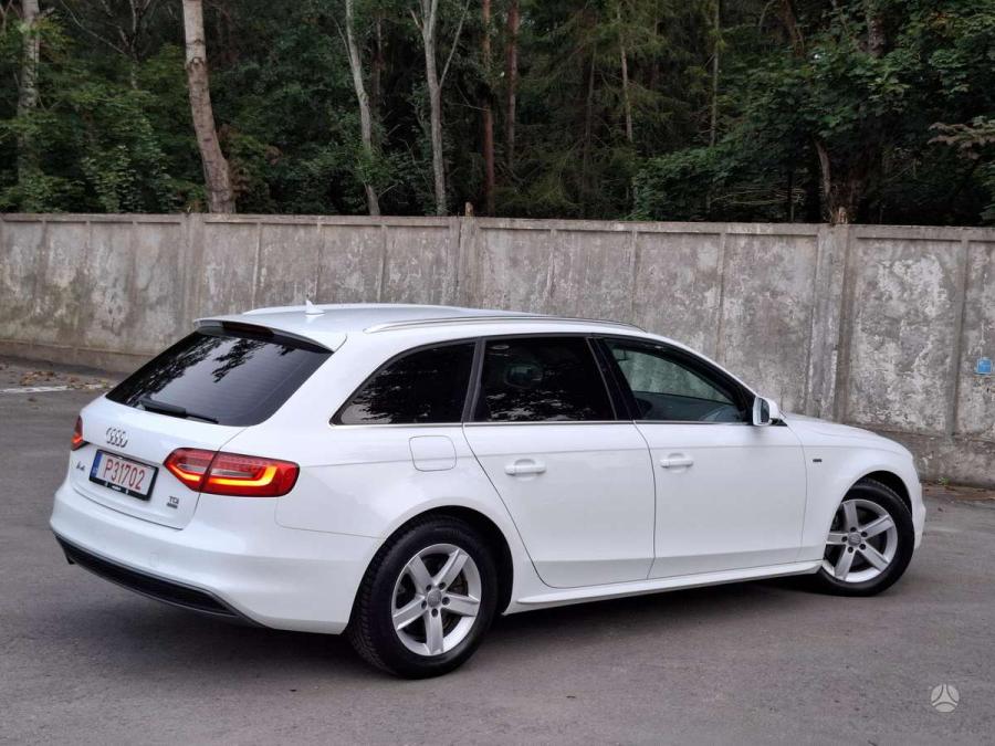 White Audi A4 2014 in Vilnius, with an engine capacity of 1.97 L and mileage of 232 thousand km for 6900 €, photo 3 on AUTOMOTO.COM.LV