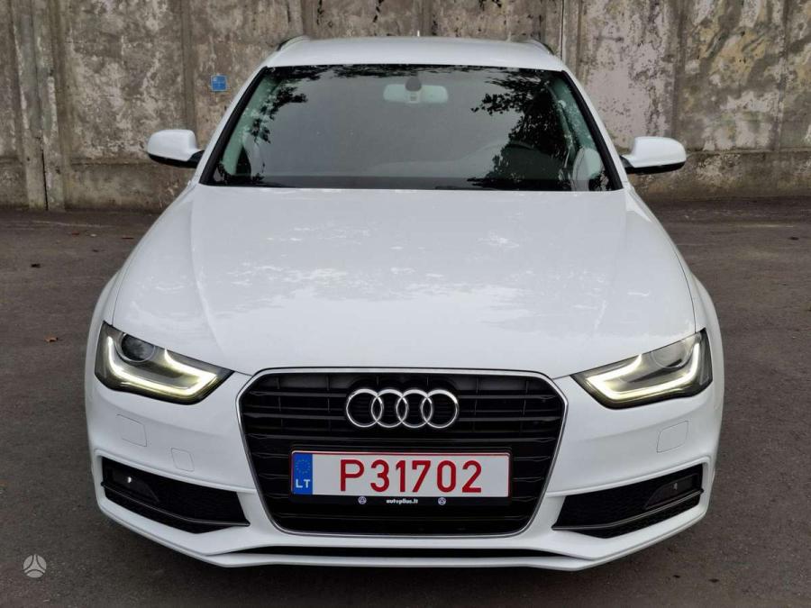 White Audi A4 2014 in Vilnius, with an engine capacity of 1.97 L and mileage of 232 thousand km for 6900 €, photo 4 on AUTOMOTO.COM.LV