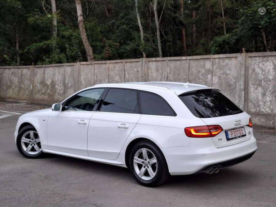 White Audi A4 2014 in Vilnius, with an engine capacity of 1.97 L and mileage of 232 thousand km for 6900 €, photo 7 on AUTOMOTO.COM.LV