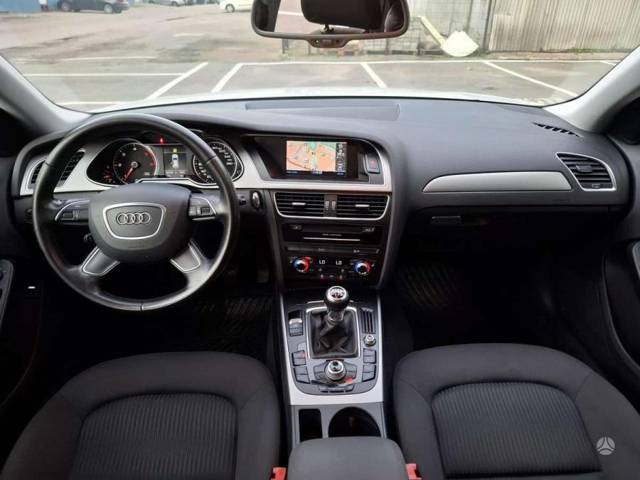 White Audi A4 2014 in Vilnius, with an engine capacity of 1.97 L and mileage of 232 thousand km for 6900 €, photo 11 on AUTOMOTO.COM.LV