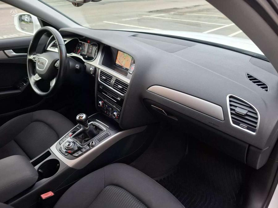 White Audi A4 2014 in Vilnius, with an engine capacity of 1.97 L and mileage of 232 thousand km for 6900 €, photo 12 on AUTOMOTO.COM.LV