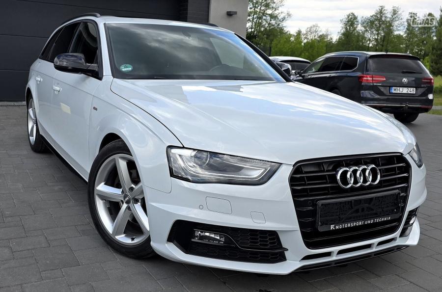 White Audi A4 2015 in Druskininkai, with an engine capacity of 2.00 L and mileage of 217 thousand km for 9650 €, photo 4 on AUTOMOTO.COM.LV