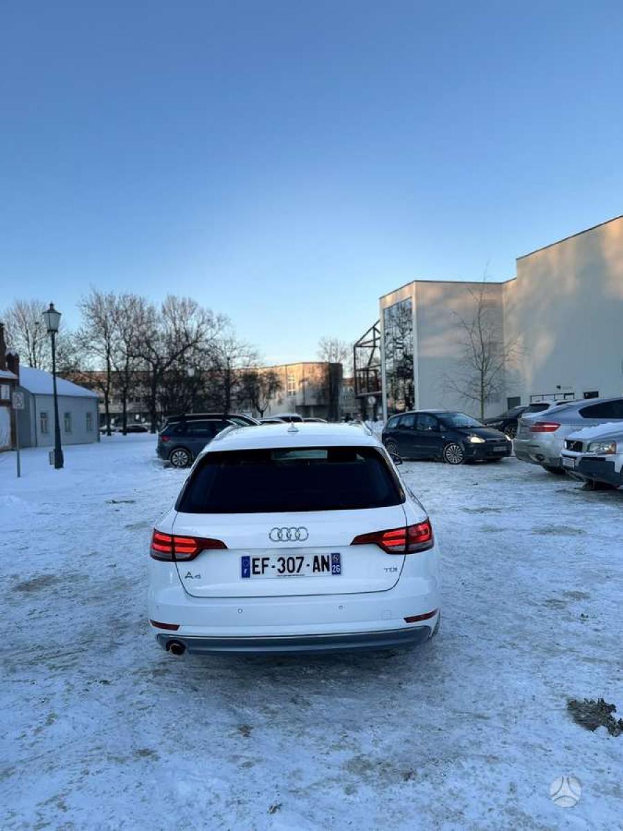 White Audi A4 2016 in Silute, with an engine capacity of 1.97 L and mileage of 276 thousand km for 11300 €, photo 8 on AUTOMOTO.COM.LV