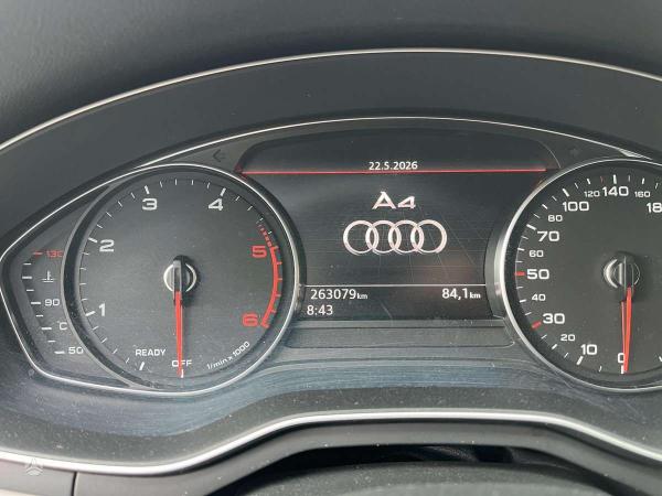 White Audi A4 2016 in Kaunas, with an engine capacity of 2.00 L and mileage of 263 thousand km for 9200 €, photo 9 on AUTOMOTO.COM.LV