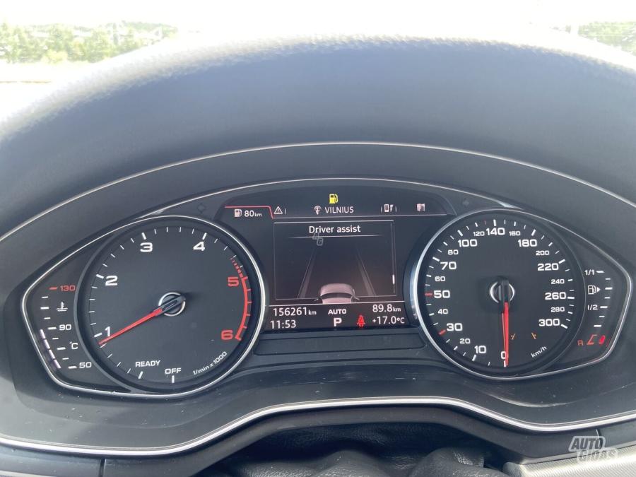White Audi A4 2016 in Vilnius, with an engine capacity of 2.00 L and mileage of 156 thousand km for 12299 €, photo 14 on AUTOMOTO.COM.LV