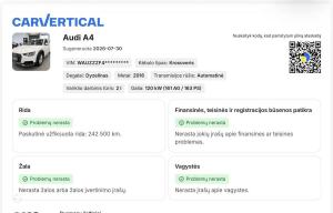 Balts Audi A4 2016 Prienai, ar dzinēja tilpumu 1.97 L un nobraukumu 243 tūkst. km par 13600 €, foto 48 vietnē AUTOMOTO.COM.LV