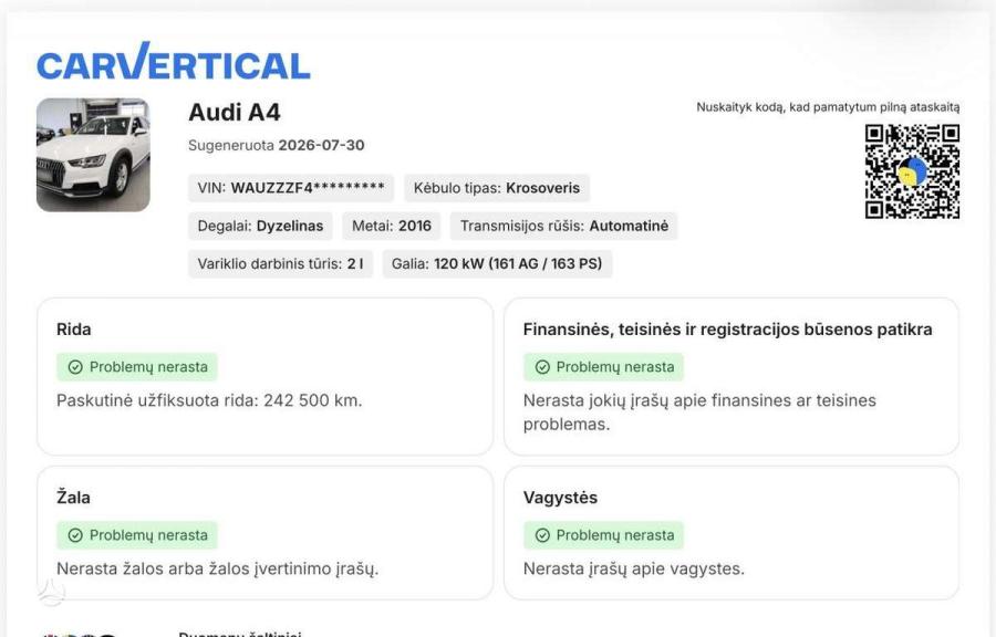 Balts Audi A4 2016 Prienai, ar dzinēja tilpumu 1.97 L un nobraukumu 243 tūkst. km par 13600 €, foto 48 vietnē AUTOMOTO.COM.LV