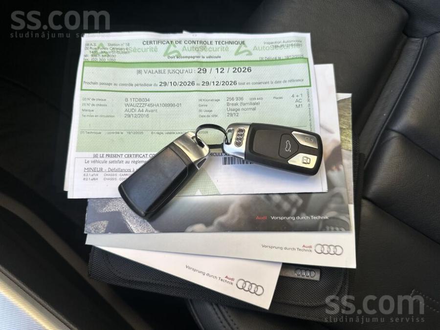 Белый Ауди А4 2017 в Тукумс, объемом двигателя 2.00 л и пробегом 261 тыс. км за 12990 €, фото 34 на AUTOMOTO.COM.LV