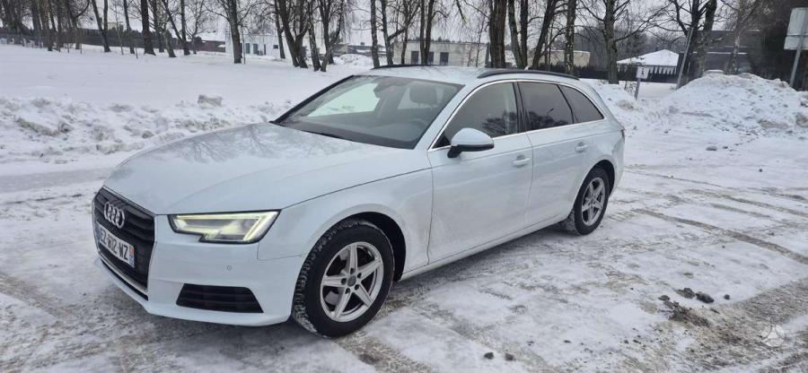 White Audi A4 2018 in Taurage, with an engine capacity of 1.97 L and mileage of 300 thousand km for 11350 €, photo 1 on AUTOMOTO.COM.LV