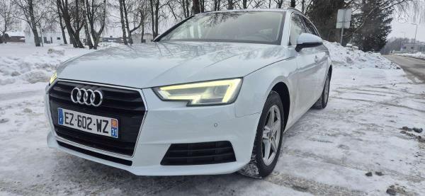White Audi A4 2018 in Taurage, with an engine capacity of 1.97 L and mileage of 300 thousand km for 11350 €, photo 9 on AUTOMOTO.COM.LV