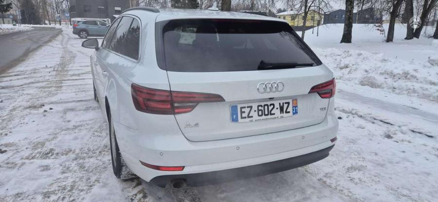 White Audi A4 2018 in Taurage, with an engine capacity of 1.97 L and mileage of 300 thousand km for 11350 €, photo 17 on AUTOMOTO.COM.LV